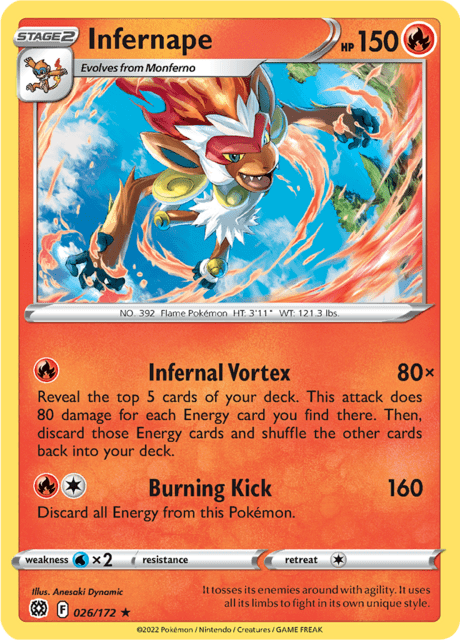 Infernape Lost Origin Pokemon Card – Moxie Card Shop