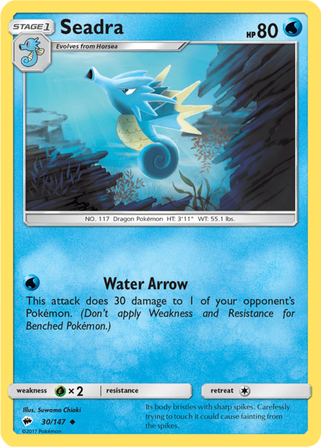 Seadra Sun & Moon BURNING SHADOWS Pokemon Card – Moxie Card Shop