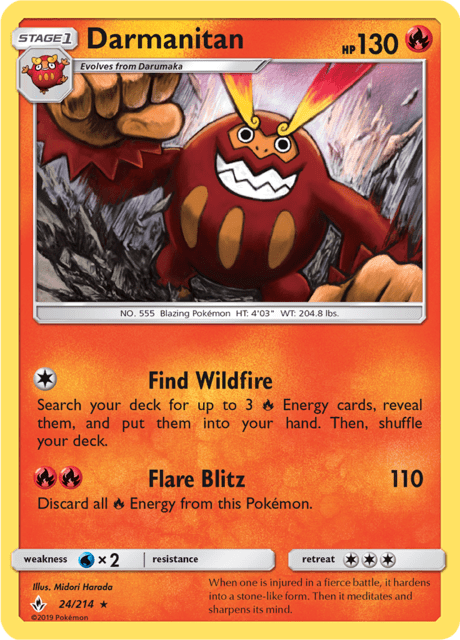 Darmanitan Sun & Moon Unbroken Bonds Pokemon Card – Moxie Card Shop
